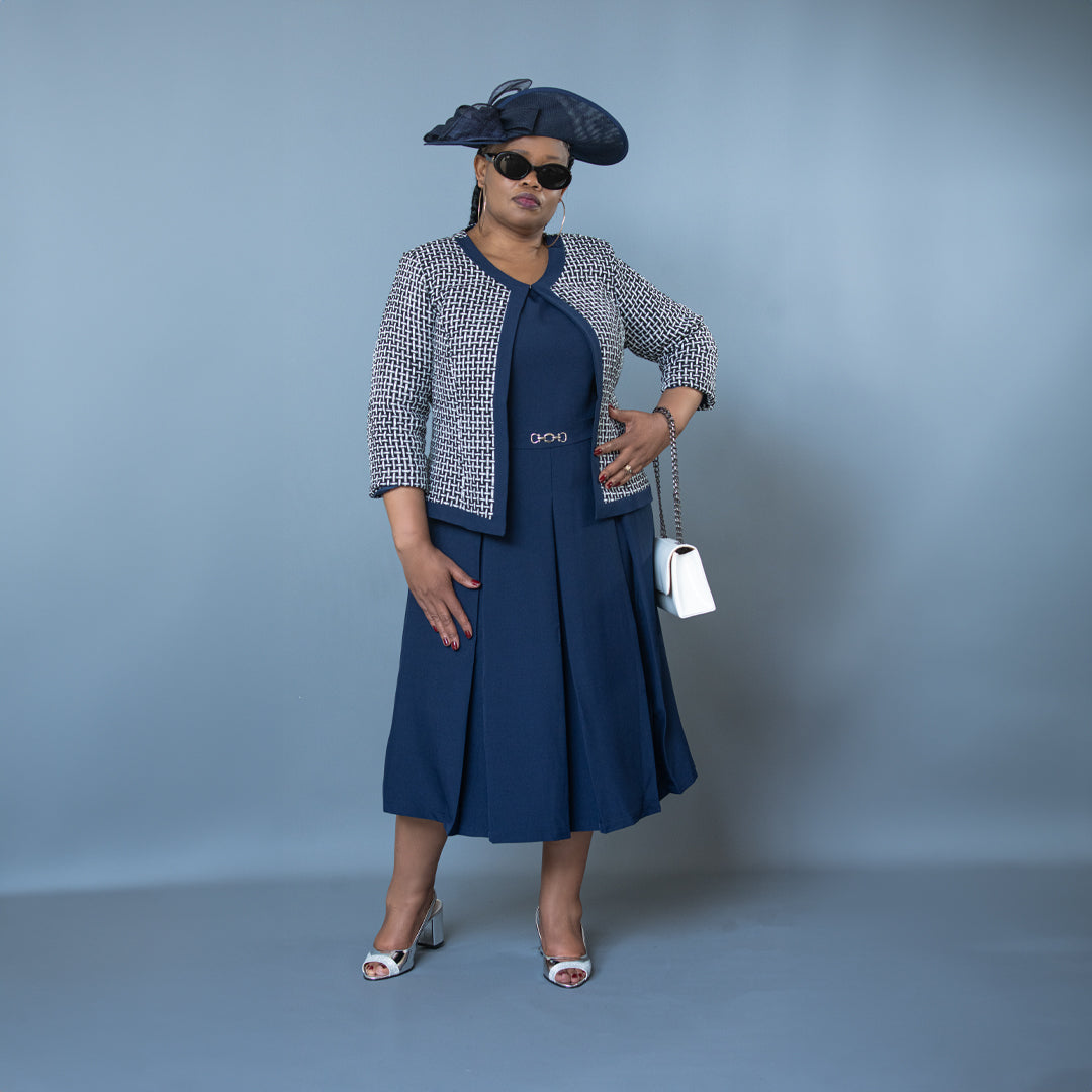 Elegant Navy Dress & Jacket for Moms: Perfect for Church & Special Occ ...